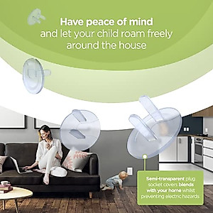 Clear Outlet Covers (36-Pack) Dielectric Plastic Plugs for Electrical Power Outlets by Skyla Homes - Best Baby Proofing Wall Socket Protector Child Proof Outlet Protector - Electrical Insulation