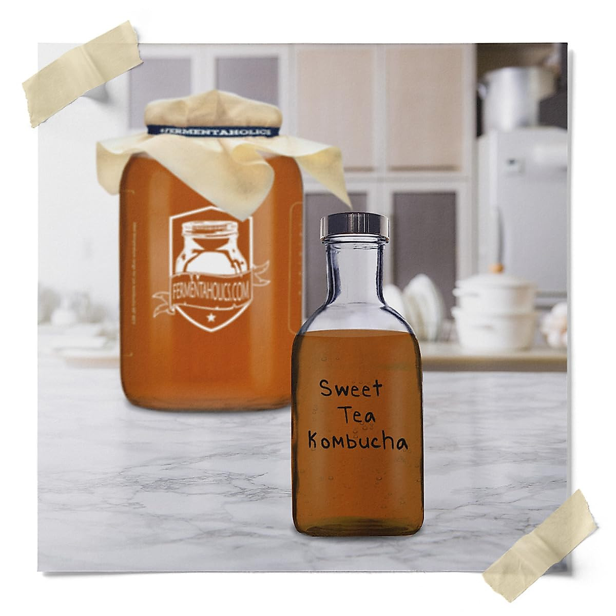 Kombucha Airtight Re-usable Secondary Fermentation Lids 8pk | Fits most store-bought Kombucha Bottles & Most Growlers | 38mm polyseal cap | Rust free