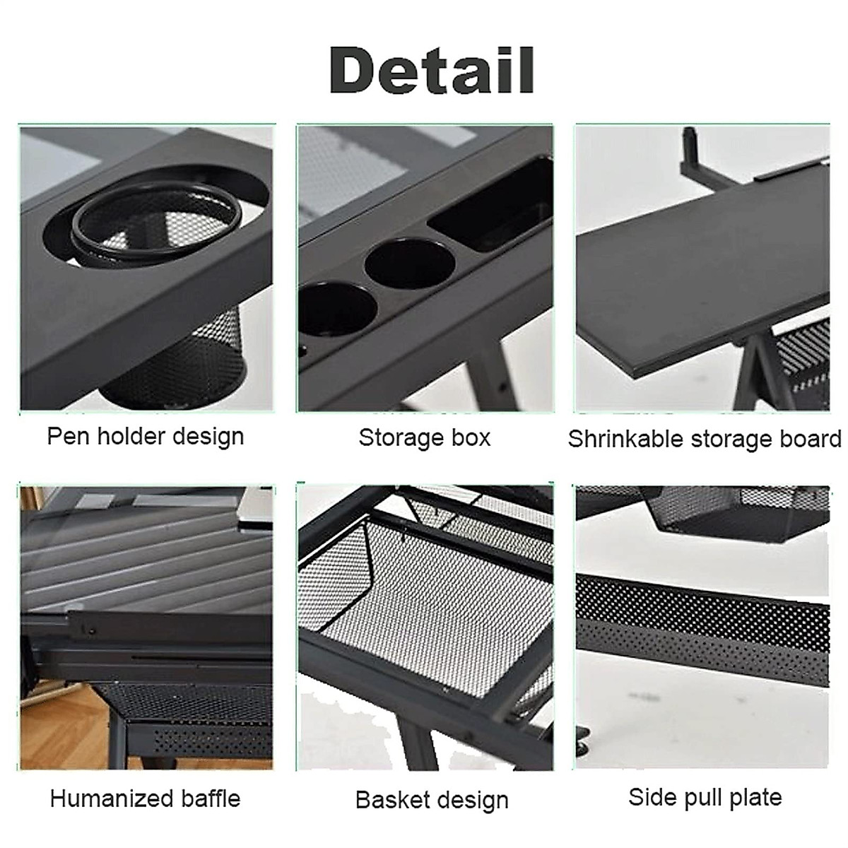 EESHHA Drawing Table Adjustable Glass Drafting Table,Versatile Art Study Table,with Storage Drawers,Art Studio Design Sketching Painting Work Station