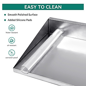 YITAHOME Stainless Steel Shelf 12 x 24 Inches, Wall Mount Metal Floating Sheld with Transparent Silicone Mat, NSF Commercial Kitchen Shelving Rack for Storage, Restaurant, Home, Hotel, Garage