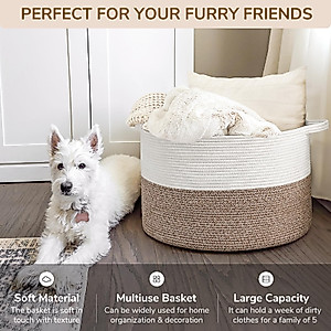 INDRESSME XXXLarge Cotton Rope Basket Woven Baby Basket set of 2