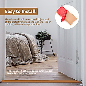 10 FT Flat Floor Transition Strip, 2" Wide Self Adhesive Vinyl Floor Edge Strip, Brown Wood Grain Transition Strip for Flooring