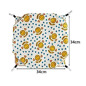 Takezuaa Double Layer Small Pet Hammock, Hamster Hammock, Warm Pet Hammock Bed, Small Pet Cage Hammock, Guinea Pig Cage Accessories, Warm Hammock for Squirrel Hamster Sleeping(Beige，13x13inch)