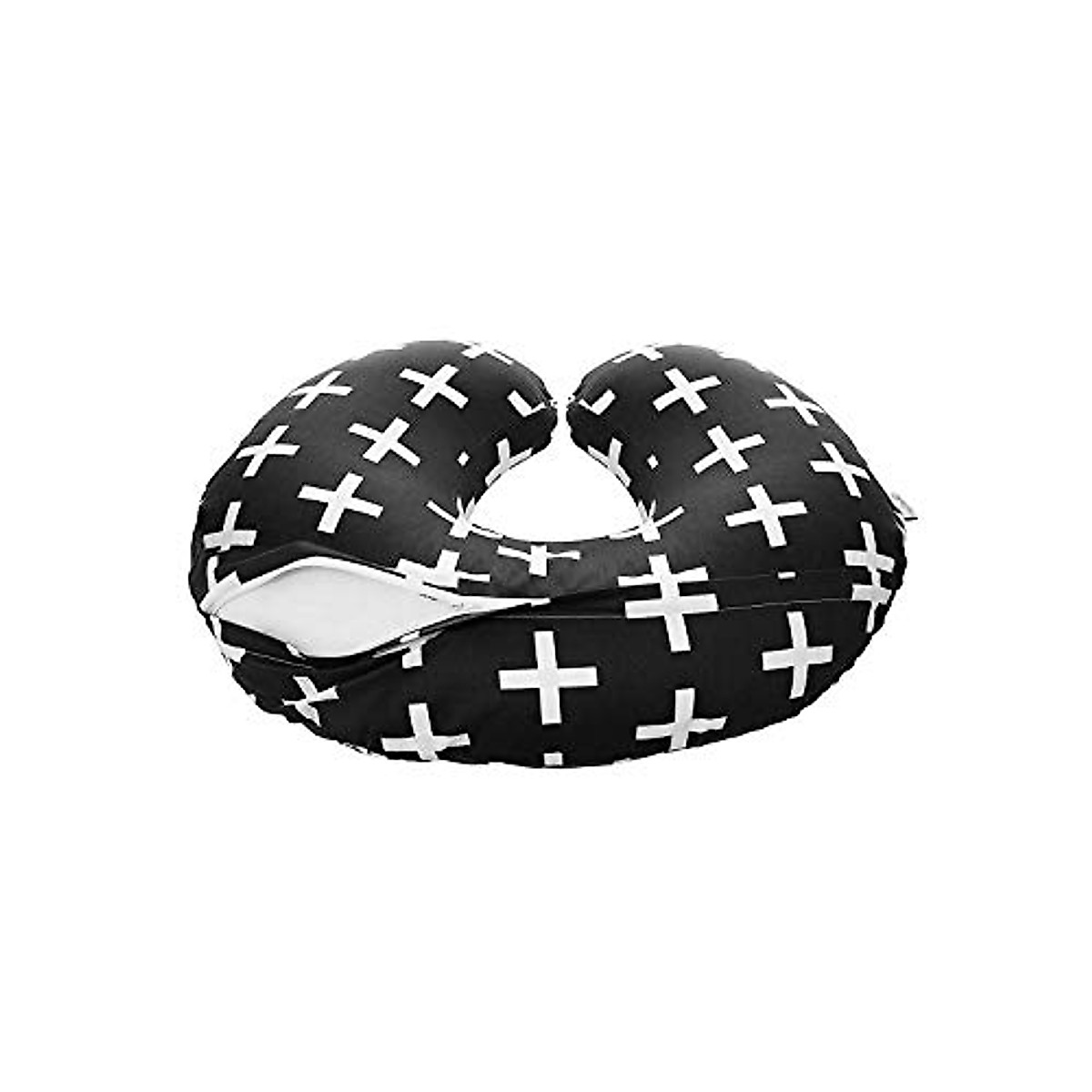Mila Millie Premium Quality 2 Pack Nursing Pillow Covers Nordic Swiss Black & White Unisex Design Slipcovers - 100% Cotton Hypoallergenic (Black & White)