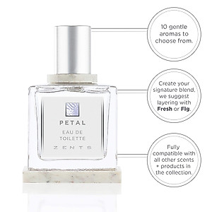 Zents Eau de Parfum (Petal) for Women & Men | Long-Lasting Clean Fragrance with Lily of the Valley, Rose & Lemon | Floral & Fresh Scent | 1.69 oz