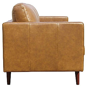 Amazon Brand – Rivet Revolve Modern Leather Sofa Couch, 80"W, Caramel