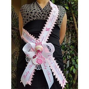 ANEWNICE Grehge r Mom to Be It's a Girl Giraffe Sash Pink Safari Garden Sculpture Outdoor Decoration