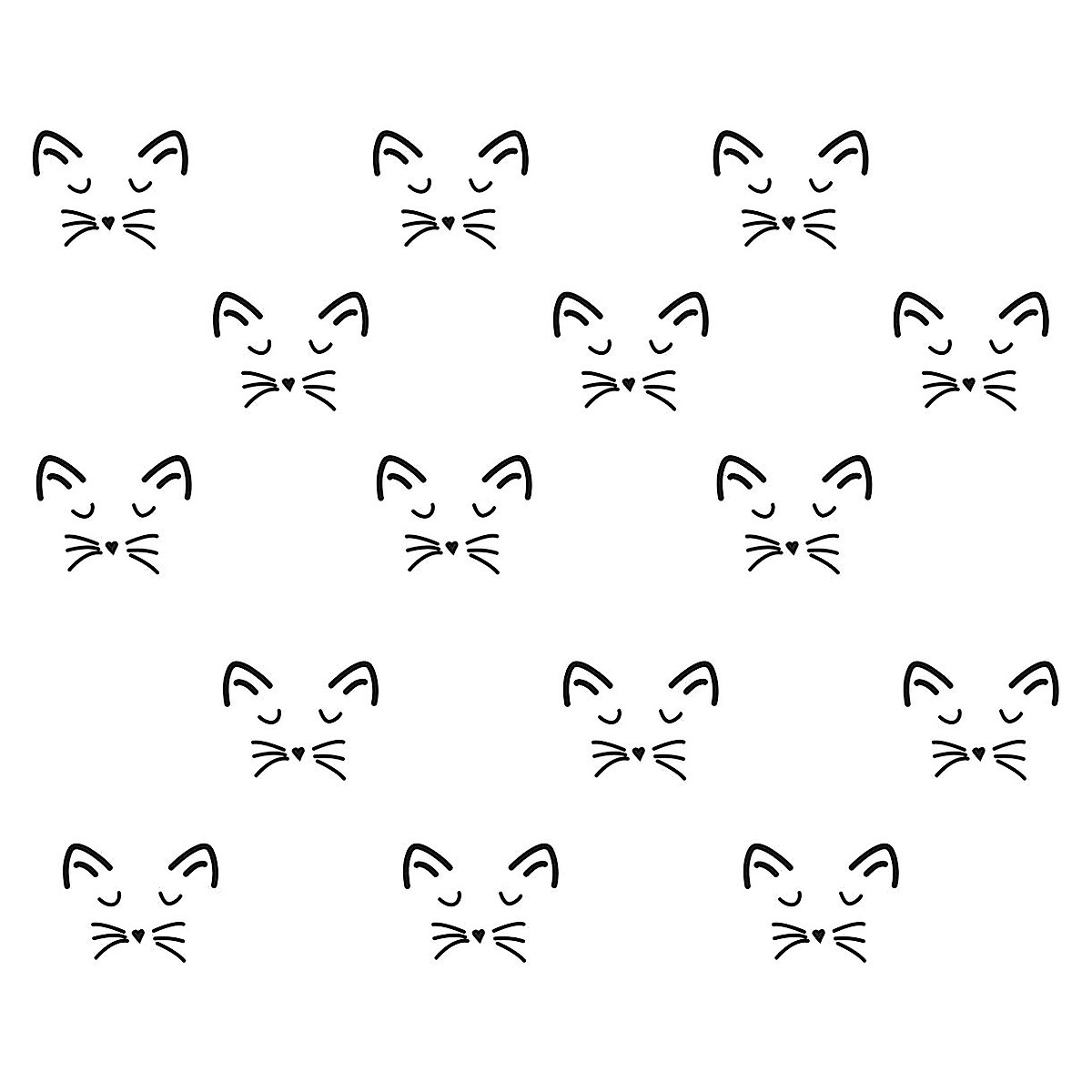 JUEKUI Set of 36 Cat Pattern Wall Decal Cat Lover Gift Nursery Decor Girls Room Decor Animal Art Vinyl Wall Sticker WS44 (Black)