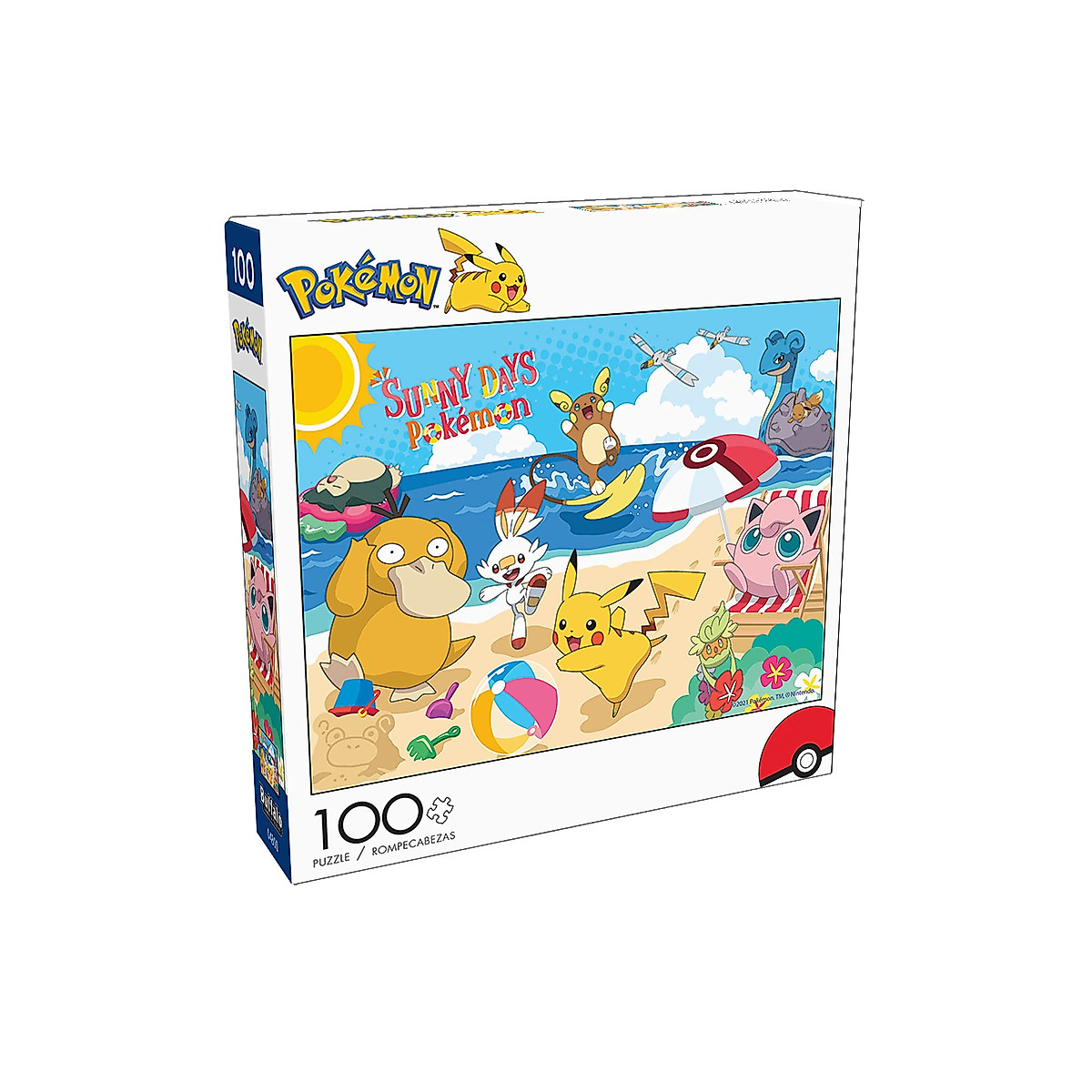 Buffalo Games - Pokemon- Pokemon Beach Day - 100 Piece Jigsaw Puzzle for Families -Challenging Puzzle Perfect for Game Nights - Finished Size is 15.00 x 11.00