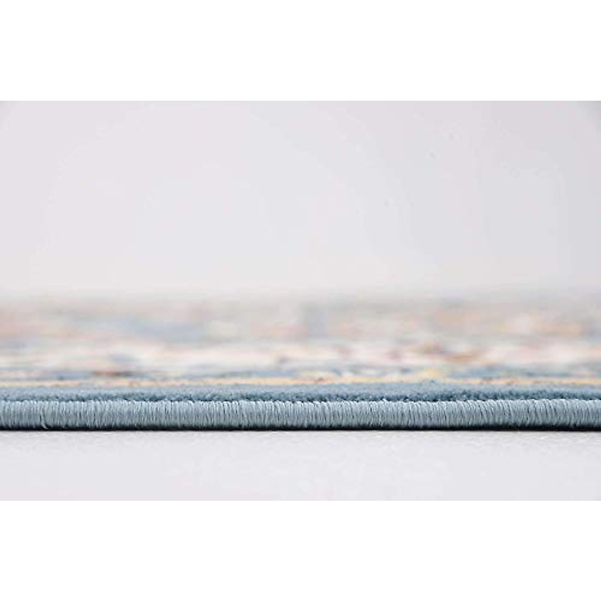 Unique Loom Narenj Collection Classic Traditional Textured Medallion Pattern Design Area Rug, 10' Round, Blue/Burgundy