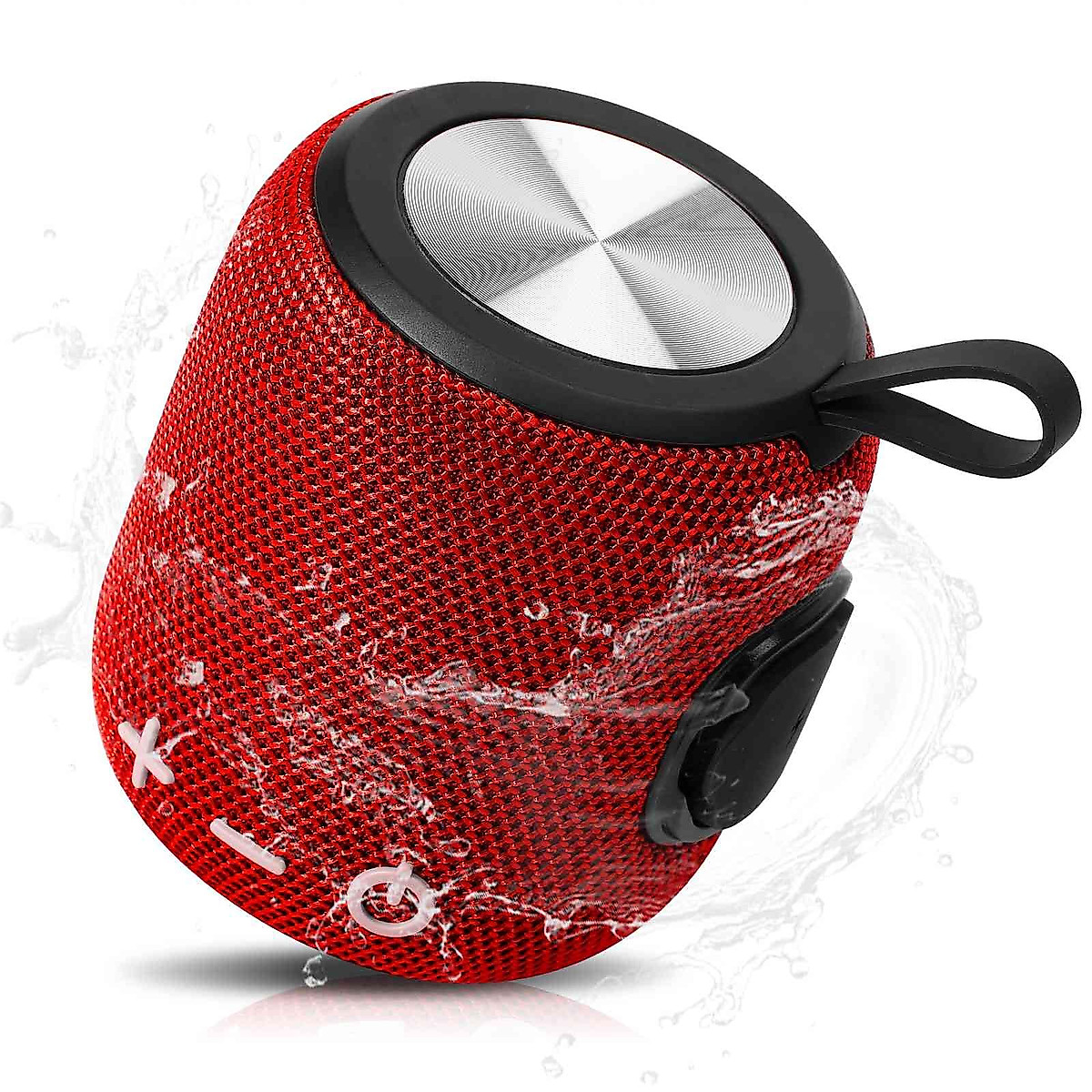 Bluetooth Speaker: Powerful Stereo Sound, IPX7 Waterproof, True Wireless Stereo Pairing, Portable Design, Latest Bluetooth V5.2 - Perfect for Redmi Note 8 2021, Beach, Outdoor, Home, Parties- Red