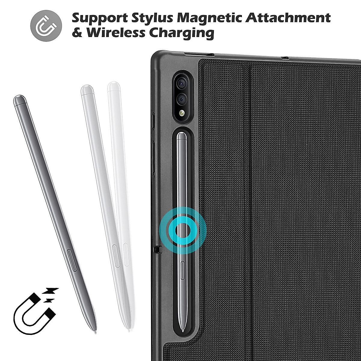 ProCase Galaxy Tab S8 Ultra Case 14.6 Inch 2022 with S Pen Holder Model X900 X906, Slim Stand Protective Cases Smart Folio Cover for 14.6 in Galaxy Tab S8 Ultra Tablet 2022 SM-X900 SM-X906 –Black