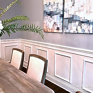 Ekena Millwork PNL16X24AS-01-CASE-2 Ashford Molded Classic Wainscot Wall Panel, 16"W x 24"H x 1/2"P, Factory Primed White, 2 Count