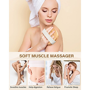 Dry Brushing Body Brush, POPCHOSE Exfoliating Body Brush for Beautiful Skin, Body Scrubber for Cellulite and Lymphatic Drainage, Blood Circulation Improvement with Natural Bristles Massage Nodules