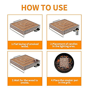 Joyagrill 8'' Cold Smoke Generator spiral square, More Durable with thicker material, Perfect Idea for Hot or Cold smoking with smoking dust on BBQ Grill and Smoker, Cold smoking time up to 4-7 Hours