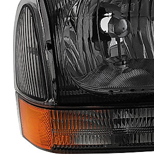 AKKON - For Ford F250/350/450/550 Superduty Smoked Headlights w/Signal Lamps + Black Smoke Tail Lights Combo