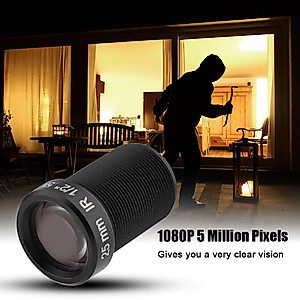25mm CCTV Camera Lens Super Clear 5 Million Pixels 1/2'' Security Camera Lens for XiaoMi, for Firefly, for SJCAM and Other IP Cameras Default