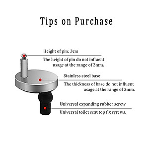Toilet Seat Hinge Fixings 4pcs Quick Release Top Fix Nuts Screws Hole Fittings Expanding Rubber Screws with 50mm Base