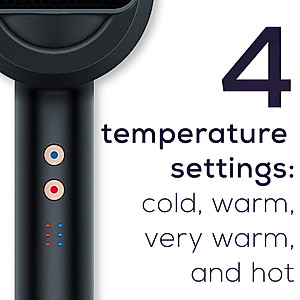 Beurer HC35 Compact Hair Dryer 1500-Watt Blow Dryer Ionic Technology Reduces Frizz Lightweight and Portable Travel Hair Dryer with 4 Temperature and 3-Speed Settings & Cold Air Function (Black)