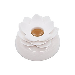 Lotus Cotton Swab Holder,Cotton Bud Small Q-tips Toothpicks Brushes Holder Box Case Storage Organizer Jar with Clear Lid Dustproof Cover (Black + White)