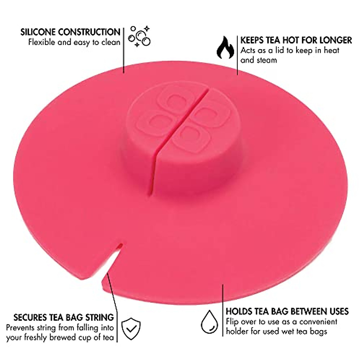 Primula Buddy Silicone Tea Bag Holder, Easy to Use and Mess-Free, Dishwasher Safe, 4.25-Inch, Honeysuckle