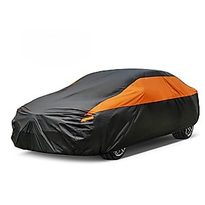 GUNHYI Car Cover for Automobiles All Weather Waterproof, Universal Fit Sedan Ford Mustang, Chevy Camaro/Malibu, Kia Optima, Hyundai Sonata, Nissan Altima, Volkswagen Passat, Tesla Model 3 etc.