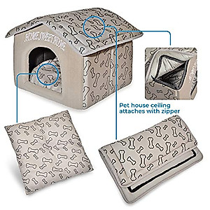 Best Pet Supplies Portable Indoor Pet House – Perfect for Cats & Small Dogs, Easy To Assemble – Brown