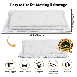 Mattress Vacuum Bag, 240x120cm Space Saver Vacuum Storage Bags,Oversized Vacuum Bags,Twin Mattress Vacuum Bag King, Mattress Bag Vacuum Sealer Bag for Memory Foam Mattress Moving Shipping Storage (1)