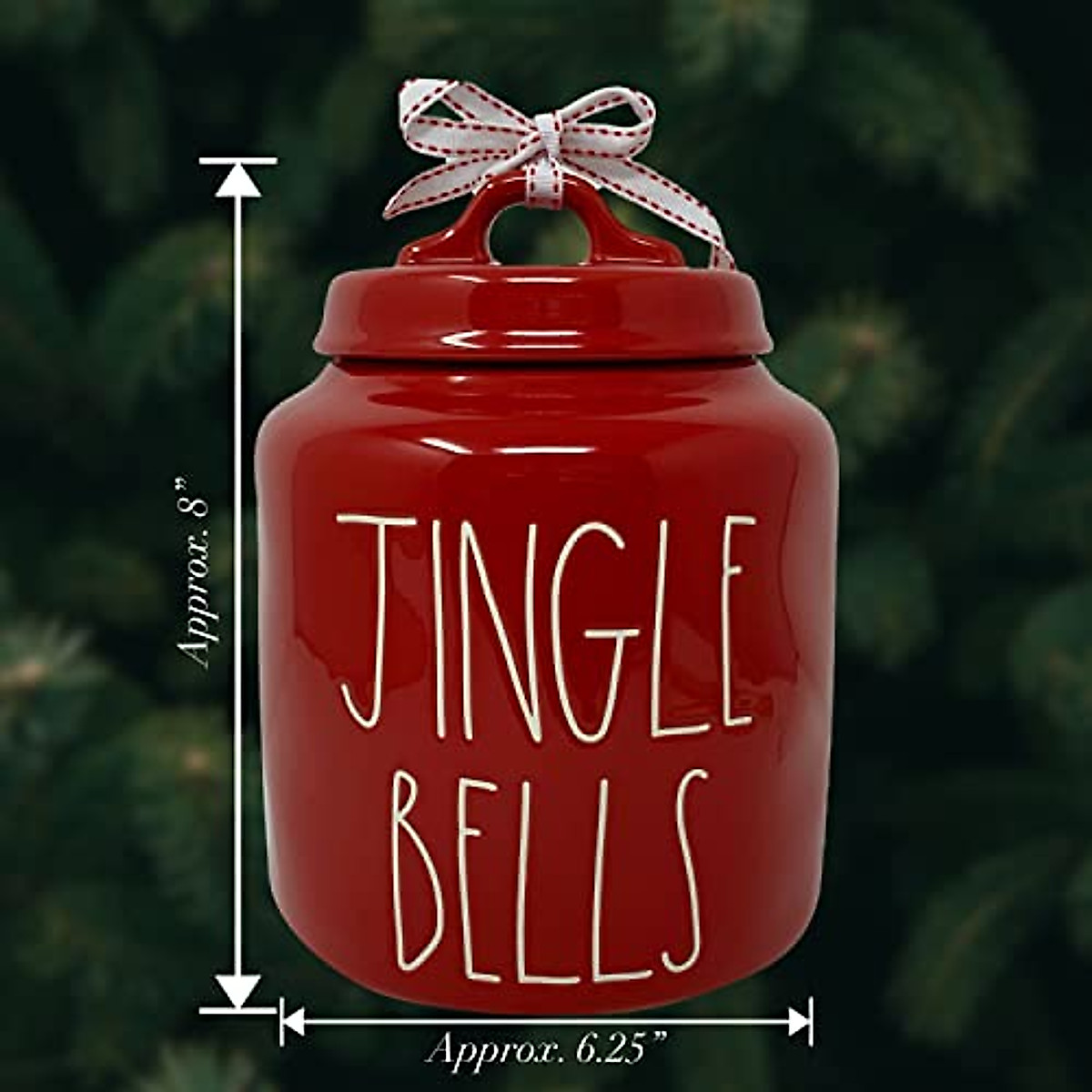 Rae Dunn By Magenta JINGLE BELLS Ceramic LL Large Size Canister 2019 Edition