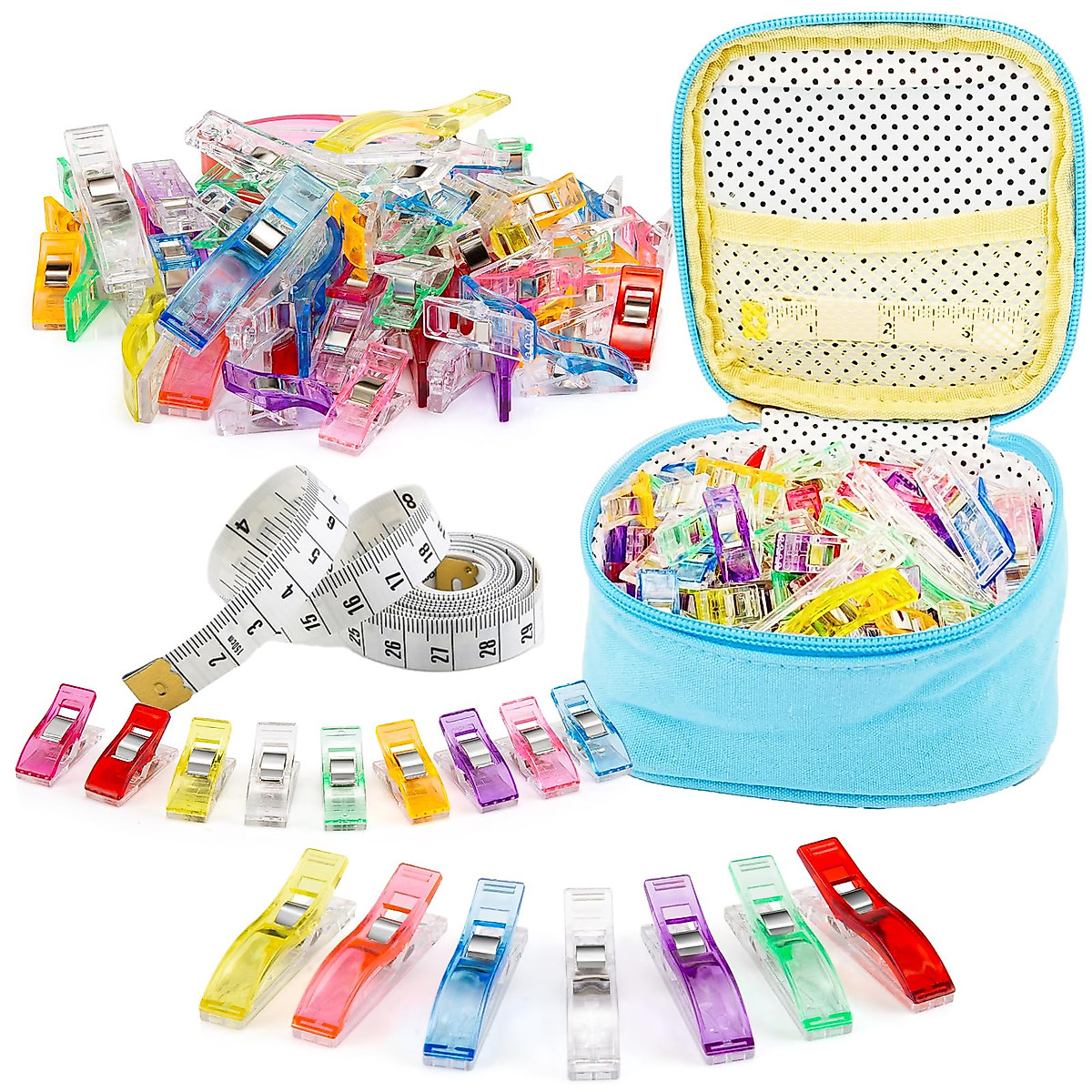 Sewing Clips: 100 Assorted Craft Clips for Quilting