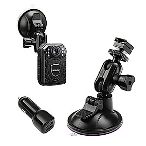 BOBLOV Car Suction Cup for KJ21 Body Camera, Car Mount and a Car Charger ONLY for KJ21 Body Camera, for Dash Car Mode, Dash Camera Accessories for KJ21 Body Camera(Camera not Included)