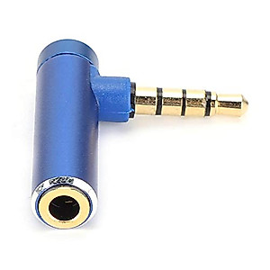 Acogedor 10 PCS 3.5mm Male to Female Audio Adapter, 90 Degree Right Angle Adapter, Support Headset with Microphone, for Mobile Phones, Tablets, Laptops(Blue)