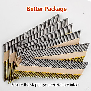 SITLDY 34-30 Degree Framing Nails 4 Sizes (2"+2-1/2"+3.0" Ring+3-1/2" Smooth), D Head Hot Dipped Galvanized Paper Tape Strip Nails, 320 PCS per Size, 1280 Count, for 30 to 34 Degree Framing Nailer