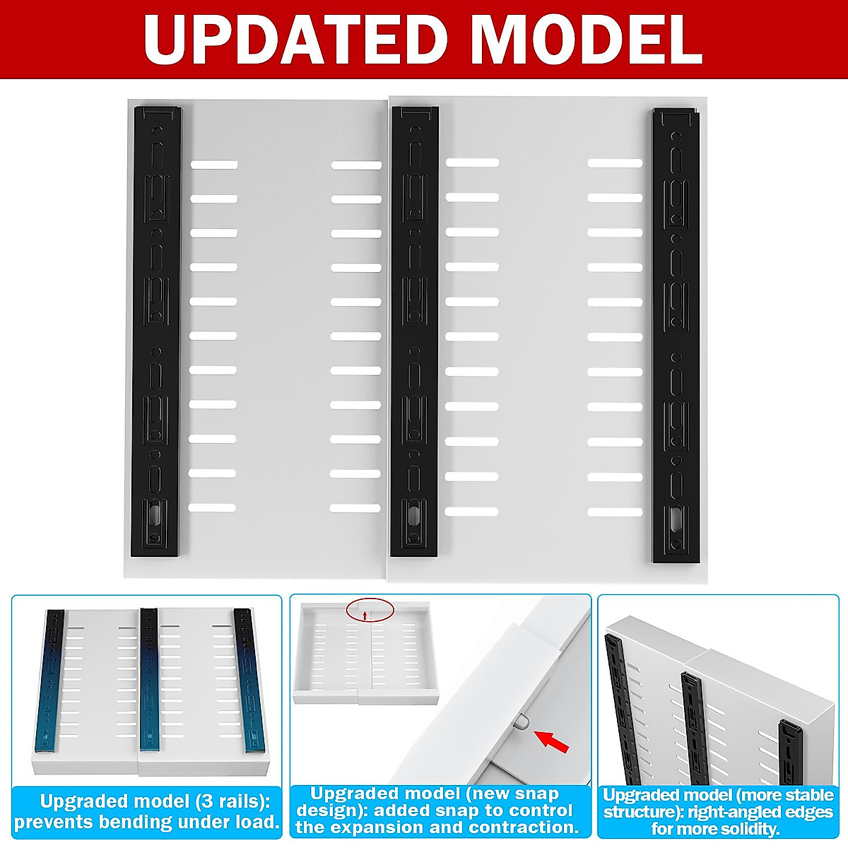 YFXCVSL Pull Out Cabinet Organizer,1 Pack Expandable(12.6''-20.5'') Pull Out Drawers for Cabinets, Slide Out Cabinet Organizers with Adhesive Nano Film for Kitchen Cabinet Organization (White)