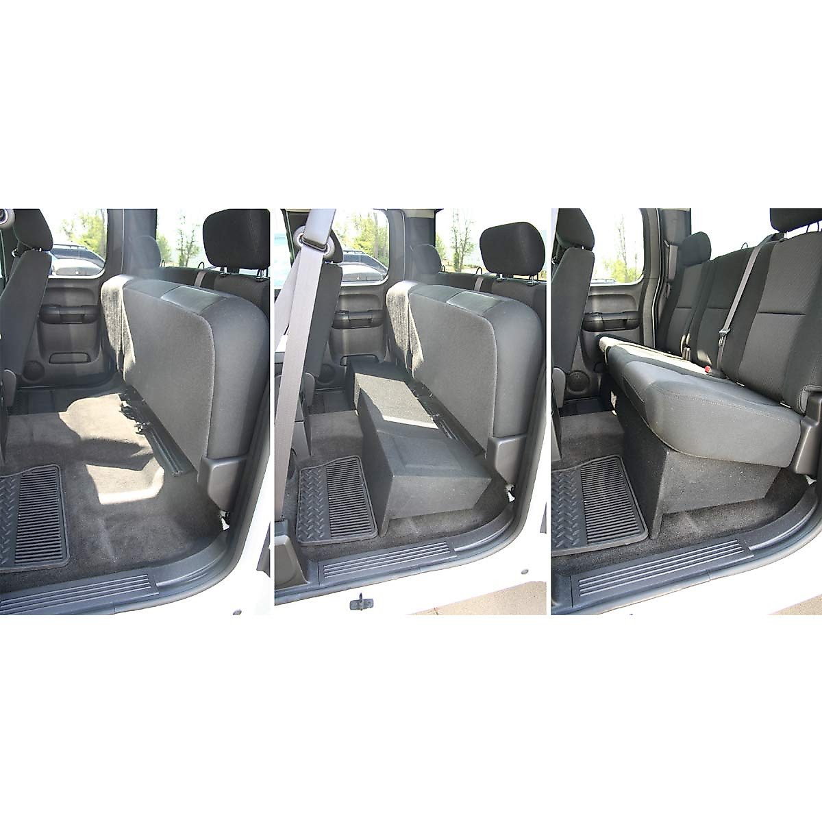 American Sound Connection Compatible with Chevy Silverado or GMC Sierra Full Size Extended Cab Truck 2007-2013 Dual 10" Subwoofer Sub Box Speaker Enclosure