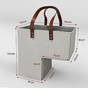 YOFU Stair Baskets for carpeted stairs and Wooden Stairs, Stair Basket with Handles, Basket Storage Organizer for Keeping Stairway Clean, Baskets for Stairsteps(Natural Beige)