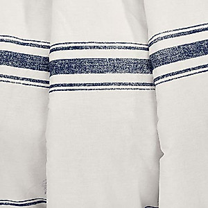 Lush Decor Farmhouse Stripe Throw - Reversible Ticking Pinstripe Design Blanket, 50" x 60", Navy