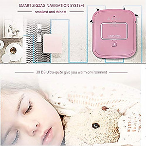 Slim 2.95cm Robot Vacuum Cleaner Carpet Cleaner Machine, APP Control Self Sweeping Mopping Robot Suction Sweep Machine for Pet Hair Dust,Pink