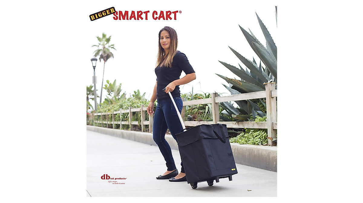 Bigger Smart Cart - Collapsible Rolling Utility Cart for Grocery & More