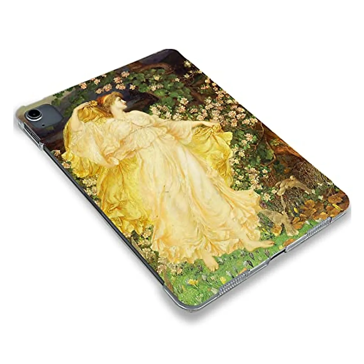 Cute Oil Painting Girl Lion Flower case Compatible with iPad Mini Air Pro 7.9 8.3 9.7 10.2 10.9 11 12.9 inch Pattern Cover New 2022 2021 Trifold Stand 3 4 5 6 7 8 9 Generation 258 (10.9" Air 4)