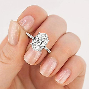 Diamondrigo Petite Oval Cut Moissanite Ring for Engagement, Wedding, Anniversary, Promise, Gift, Birthday, Gratitude (Solitaire, Eternity, 2.50CT, VVS1, Colorless) (6.5)