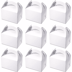 60 Pieces Gable Boxes White Treat Boxes White Candy Boxes Party Favor Boxes White Paper Gable Gift Boxes Small Goodie Gift Boxes for Wedding, Birthday Party, Baby Shower, 4.5 x 3.1 x 3.1 inches