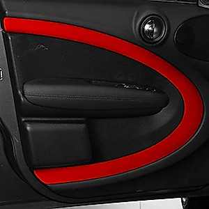 Toworldit 4pcs/Set Alcantara + ABS Material Inner Door Panel Cover Trim Sticker Compatible with BMW Mini Cooper R60 2011-2016 (Red)