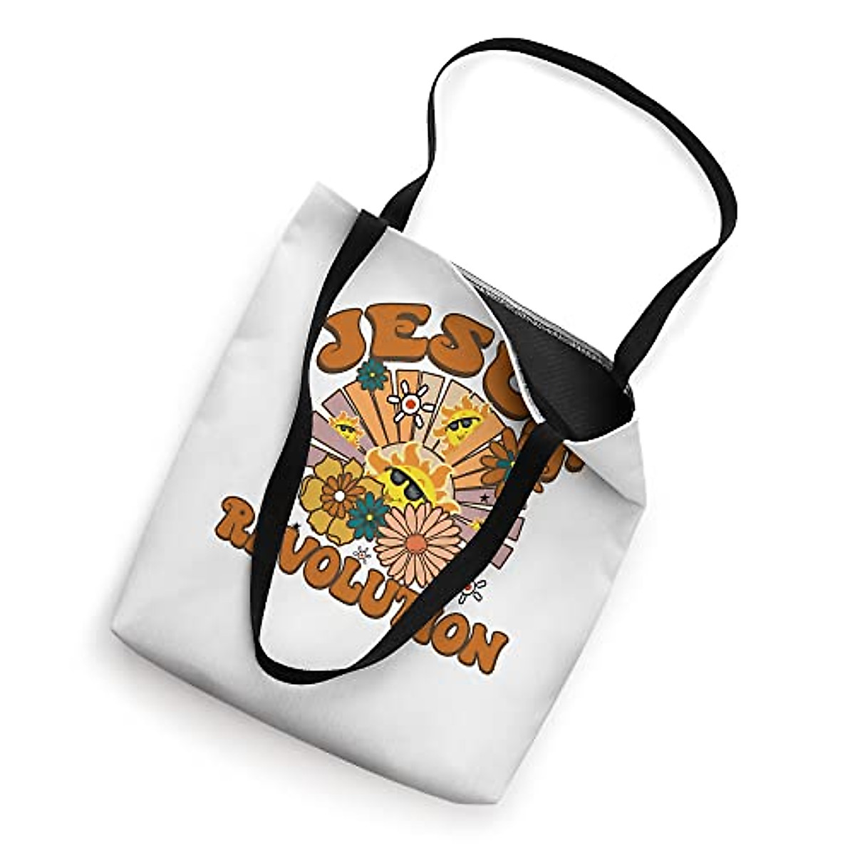 Jesus Revolution Funny Christian Retro Groovy Boho Tote Bag