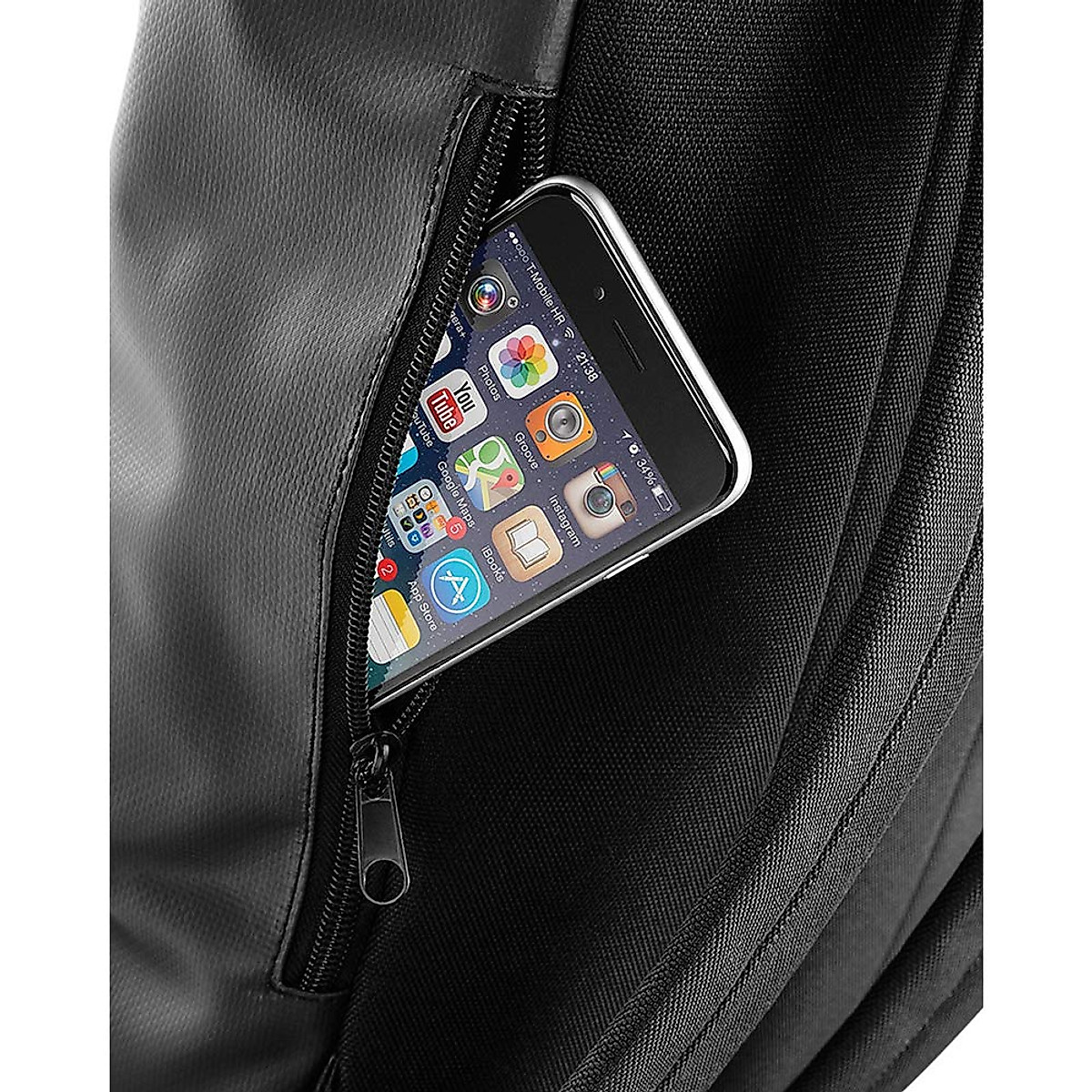 BagBase Tarp Waterproof Roll-Top Backpack (One Size) (Black)