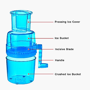 Portable Ice Maker, Ice Shaver, Shaved Ice Machine Manual Hand Crank Margarita Frozen Cocktail for Kids for Adults