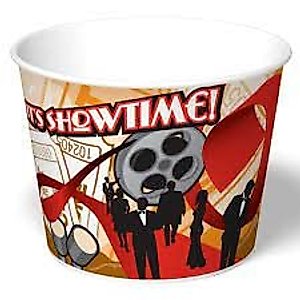 International Paper SFR-85-ST Paper Popcorn Bucket, 85-Ounce, Show Time (Pack of 300)