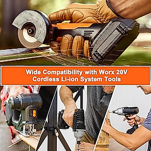 GROWFEAT 2Pack 6.0Ah 20V WA3520 WA3525 Replacement Lithium Battery Compatible with Worx 20V Battery WA3578 WA3525 WA3520 WA3575 WG151s Cordless Power Tools