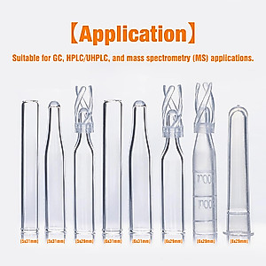PEKYBIO Vial Insert, 5x31 mm Clear Glass Insert Conical Base, Volume 200 ul, Pack of 100