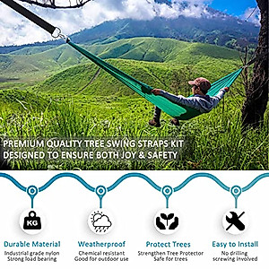 igolfluck Tree Swing Straps Hanging Kit 50CM/8FT/15FT/20FT/25FT, Extra Long Tree Swing Straps Holds 5500 lbs with Lock Carabiners & Tree Protectors, Safer for All Swing & Hammock (20FT)